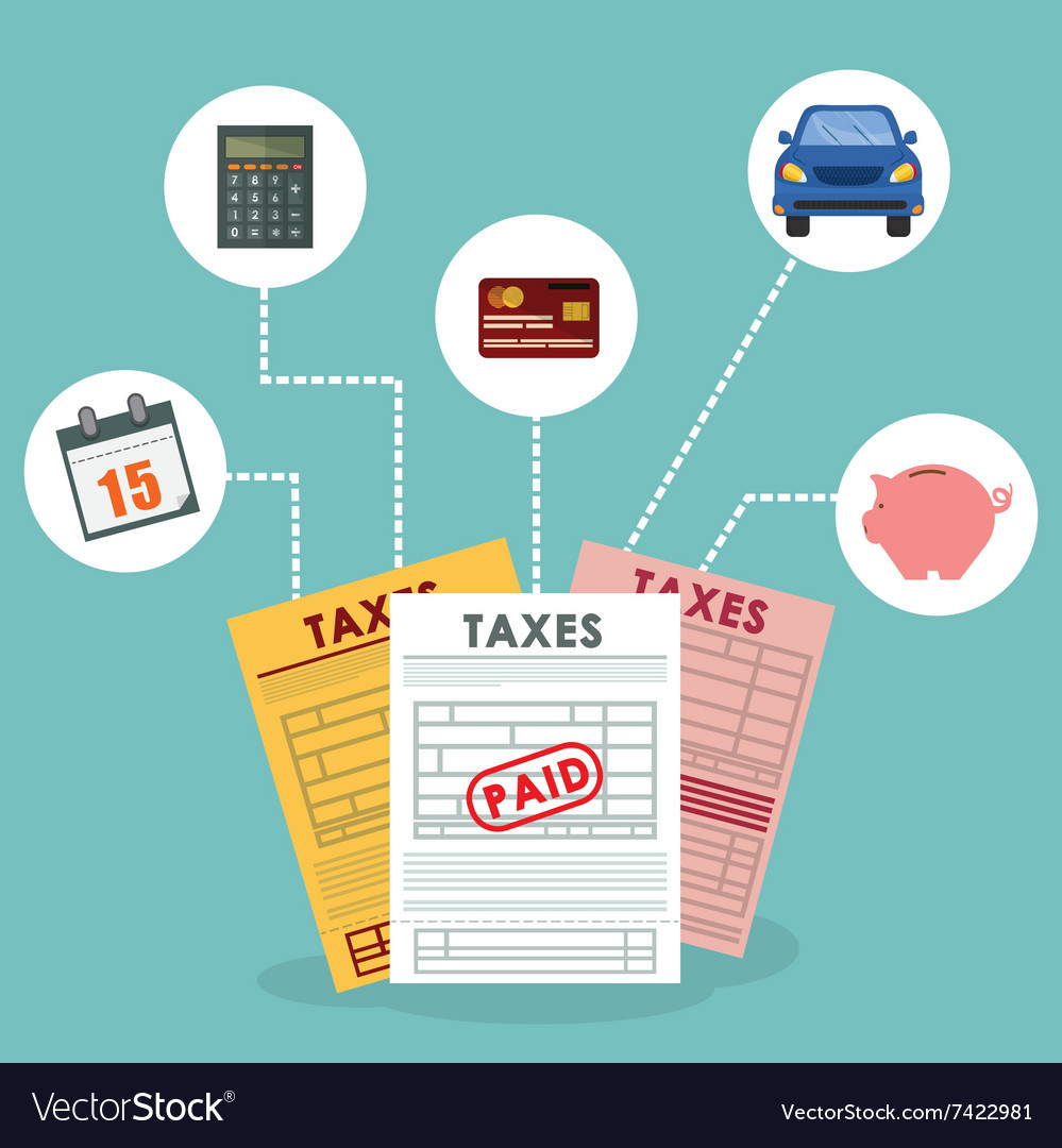 Pay taxes graphic design Royalty Free Vector Image Pay taxes graphic design Royalty Free Vector Image