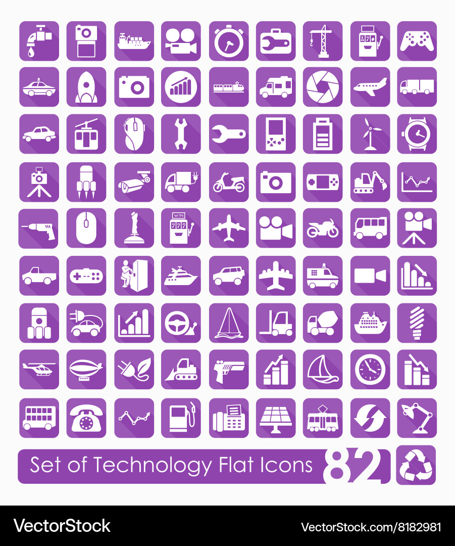 Set of technology icons Royalty Free Vector Image