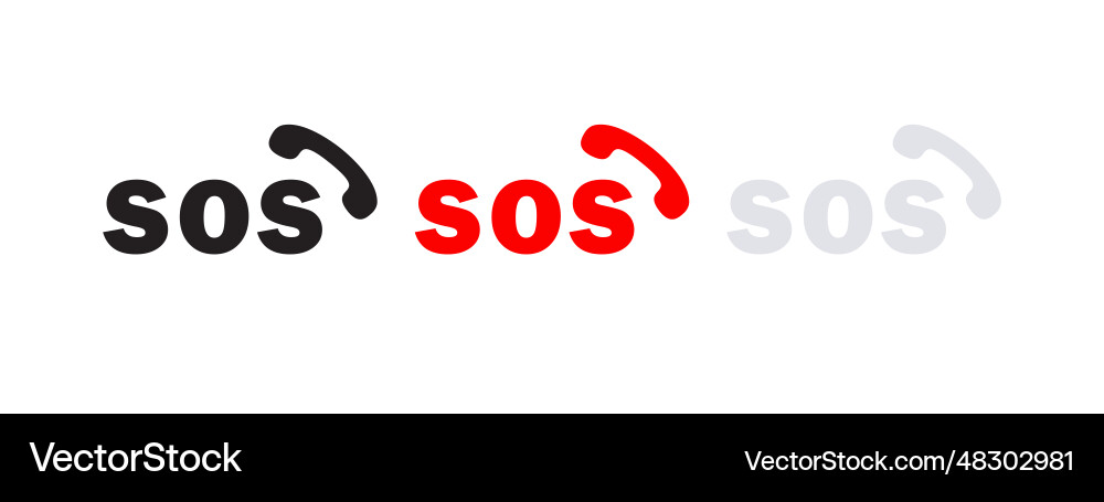 Sos icons containing emergency alarm Royalty Free Vector