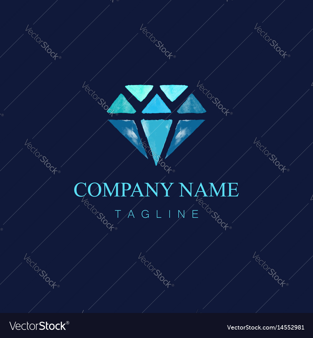 Watercolor diamond logo design4 Royalty Free Vector Image Watercolor diamond logo design4 Royalty Free Vector Image