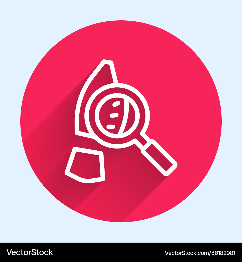 White line magnifying glass with footsteps icon Vector Image