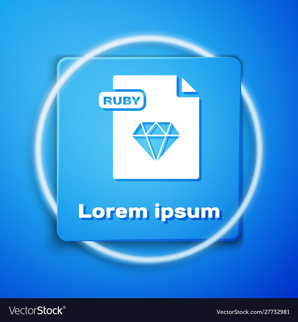 White ruby file document download ruby button Vector Image White ruby file document download ruby button Vector Image
