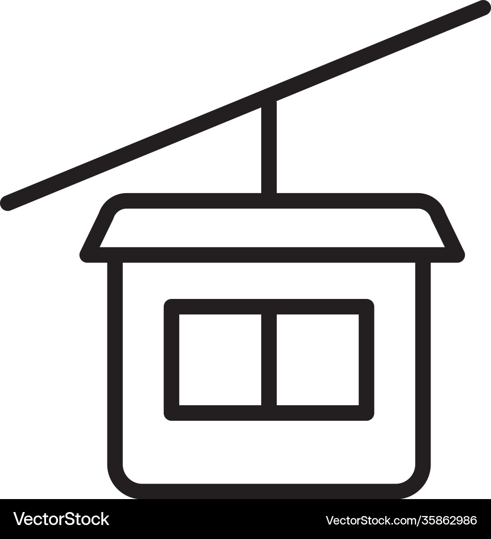 Cableway conveyance transport vehicle line style Vector Image