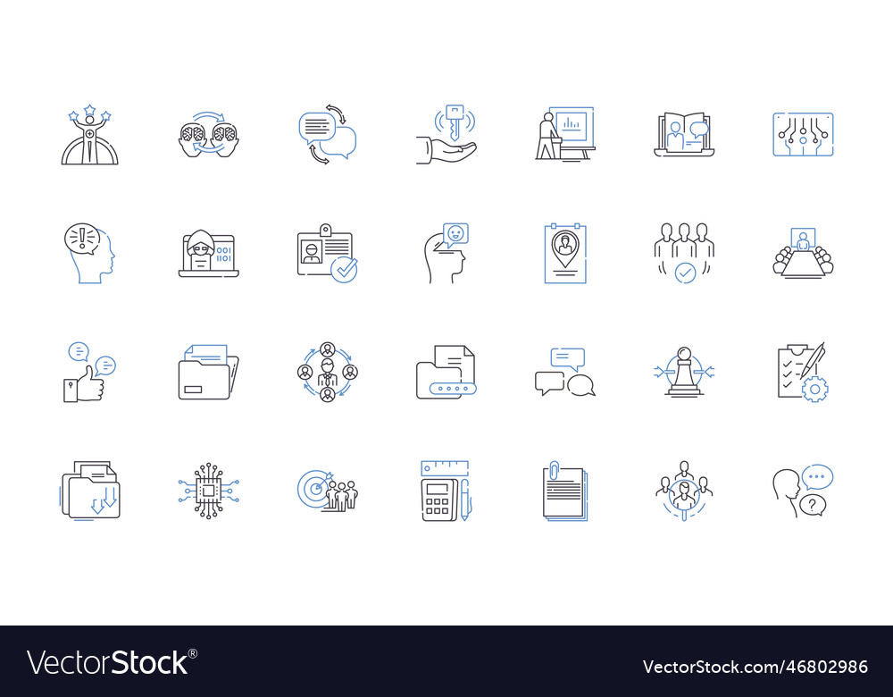 Complementary duo line icons collection harmony Vector Image