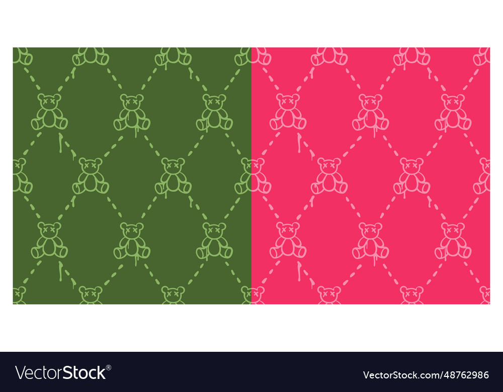 Cool seamless teddy bear pattern Royalty Free Vector Image
