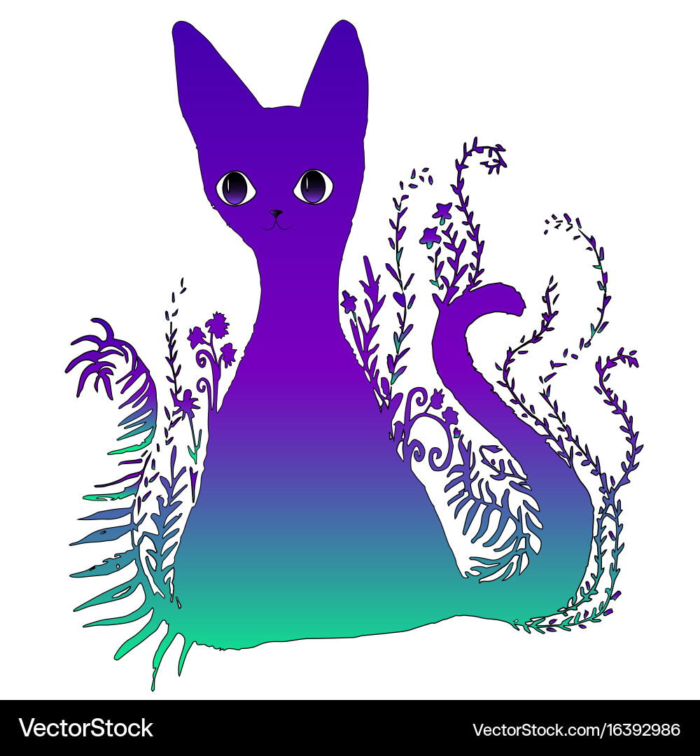 Design is a bright colorful surreal cat Royalty Free Vector