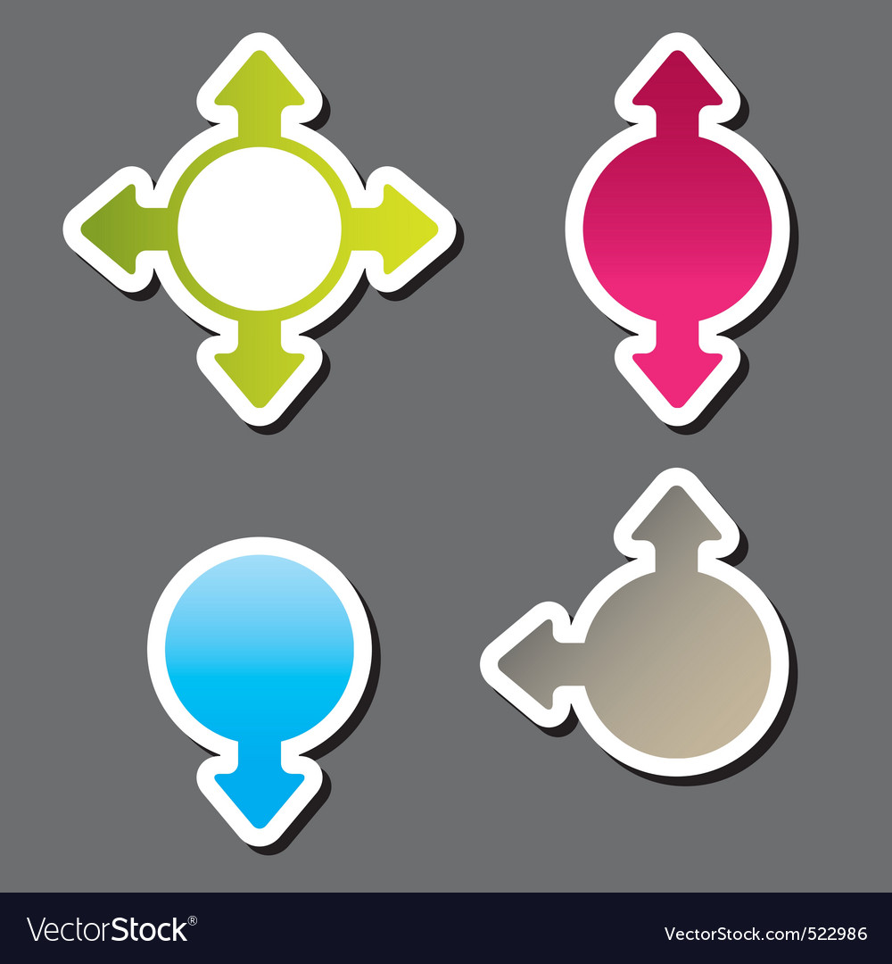 Direction stickers Royalty Free Vector Image - VectorStock