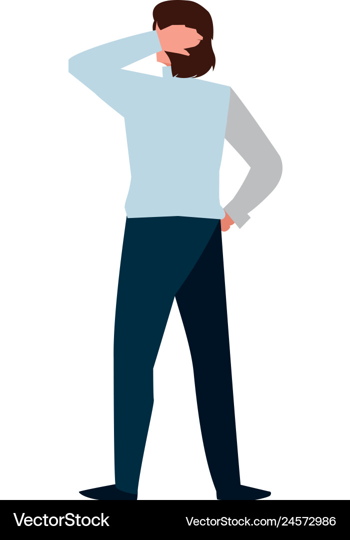 Elegant businessman back avatar character Vector Image
