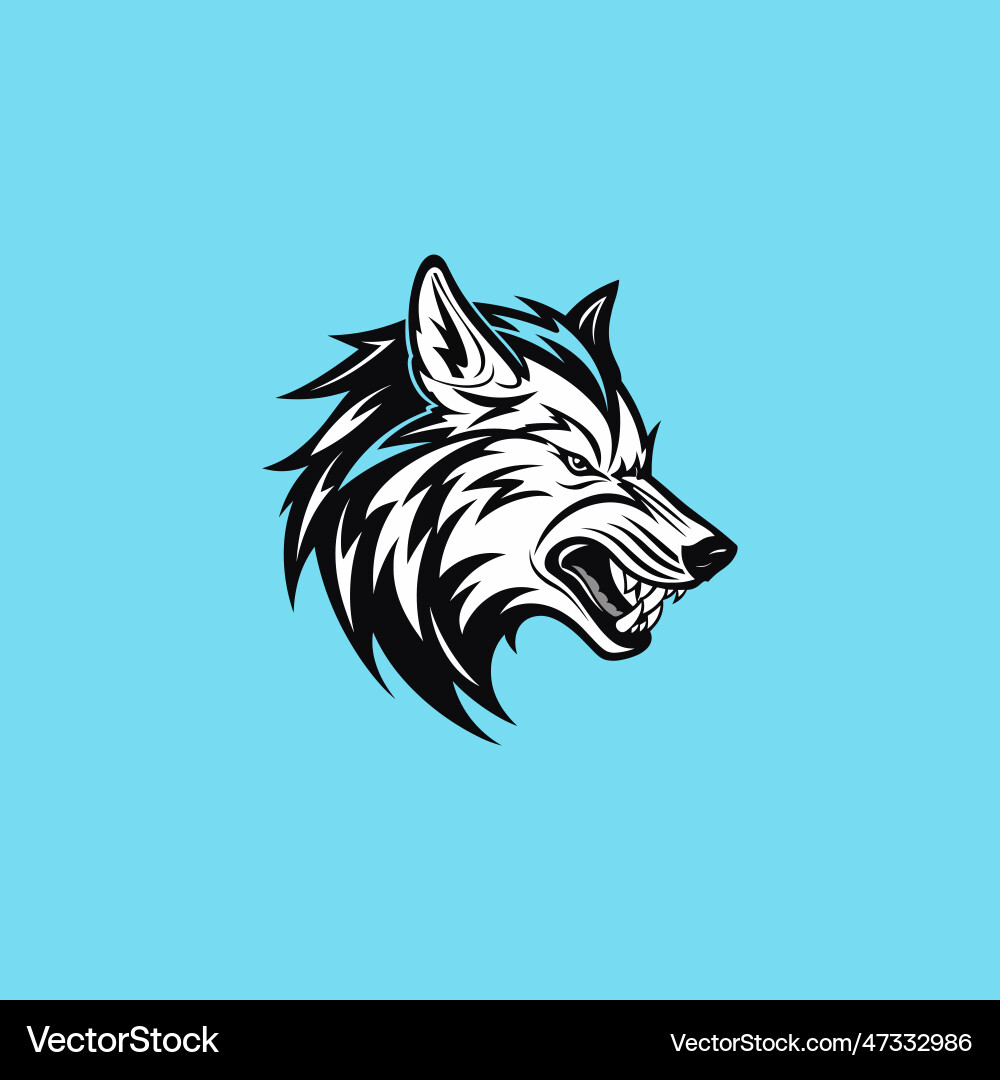Esports wolf mascot team logo Royalty Free Vector Image