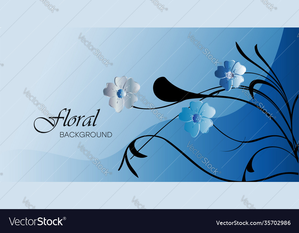 Floral gradient background with patterns Vector Image