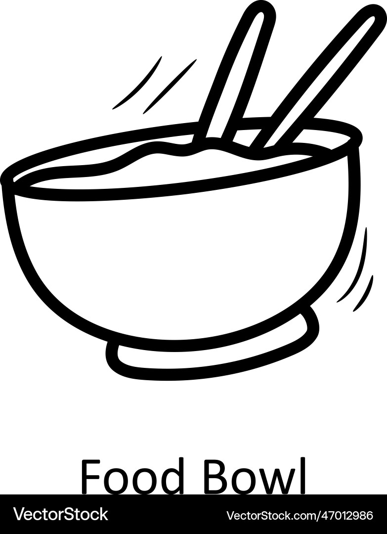 Food bowl outline icon design Royalty Free Vector Image