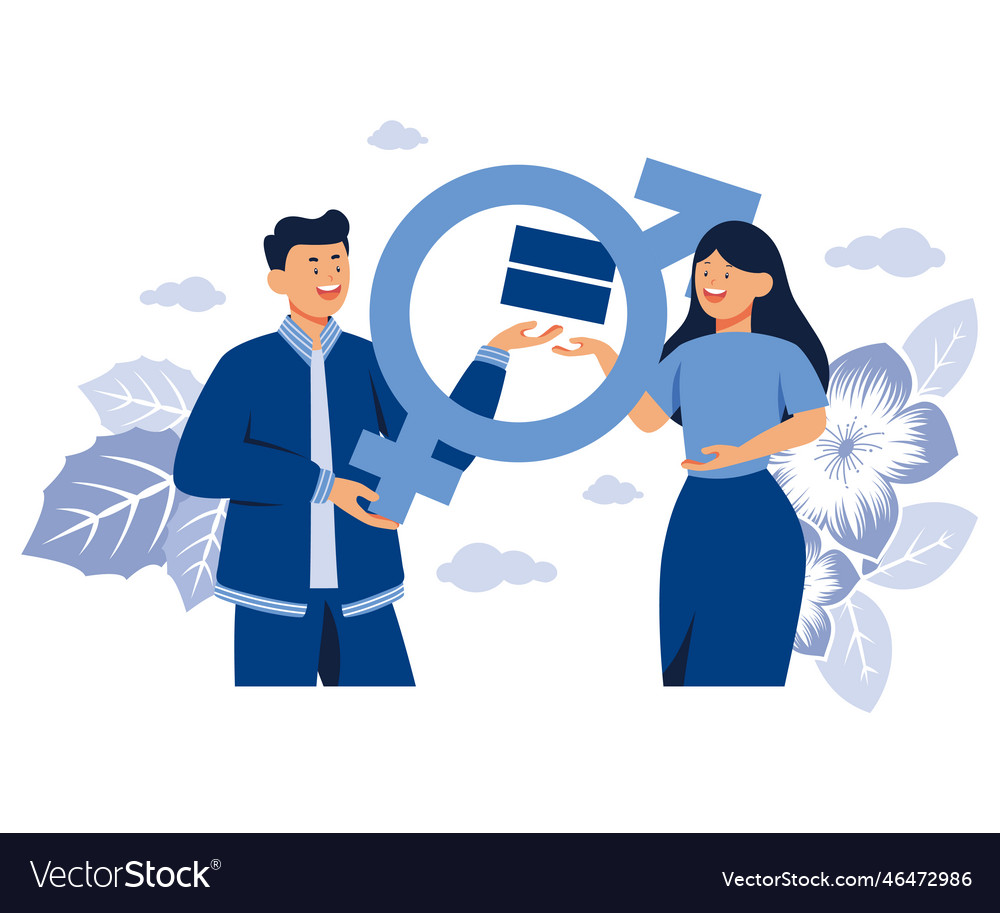 Gender Equality Concept Equal Treatment Male Vector Image