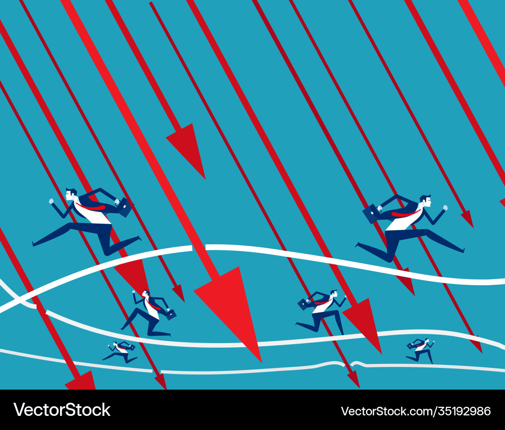 Global economy is falls and severly destroyed Vector Image