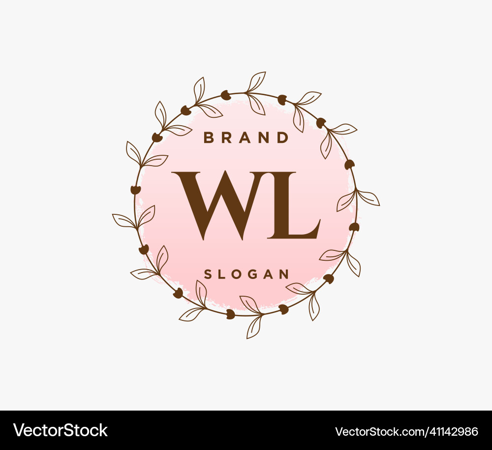 Initial wl feminine logo usable for nature salon Vector Image