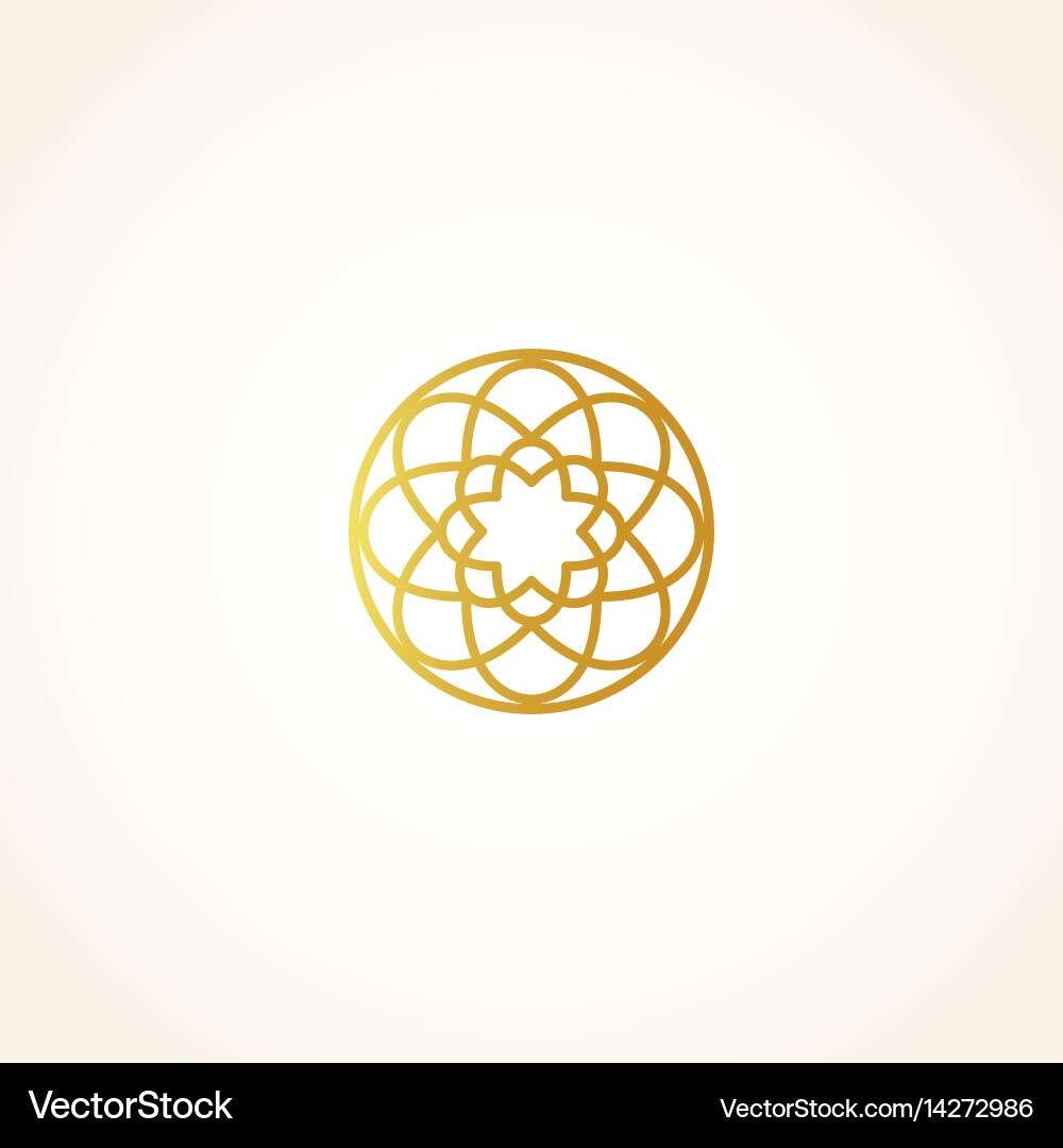 Isolated abstract round shape golden color logo Vector Image
