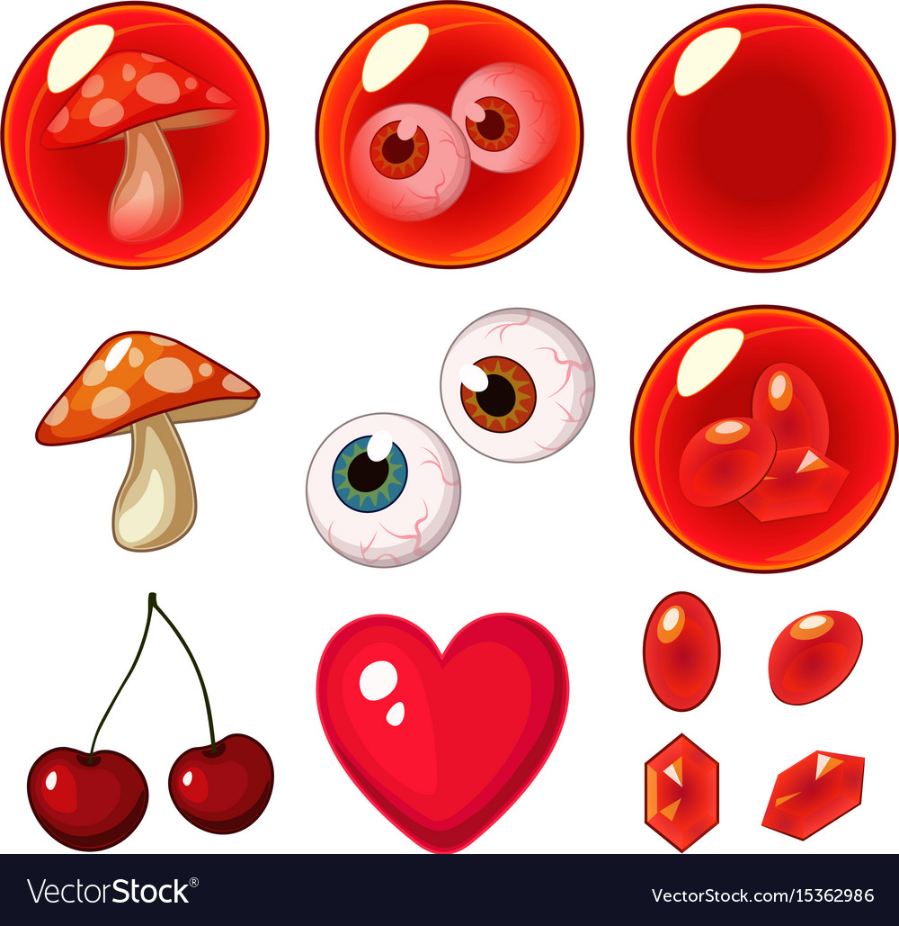 Isolated red bubbles set Royalty Free Vector Image