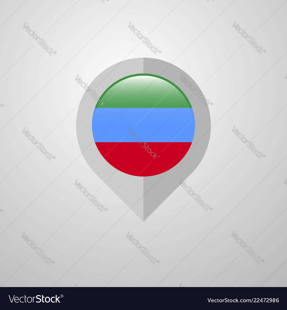 Map navigation pointer with dagestan flag design Vector Image