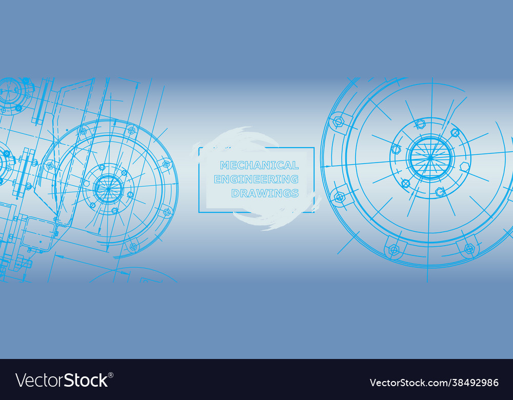 Mechanical engineering drawing abstract Royalty Free Vector