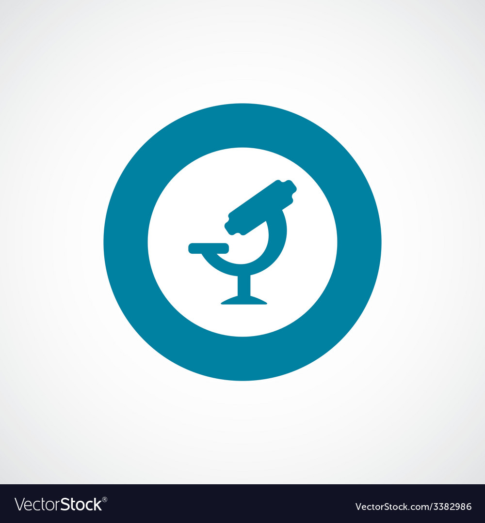 Microscope bold blue border circle icon Royalty Free Vector