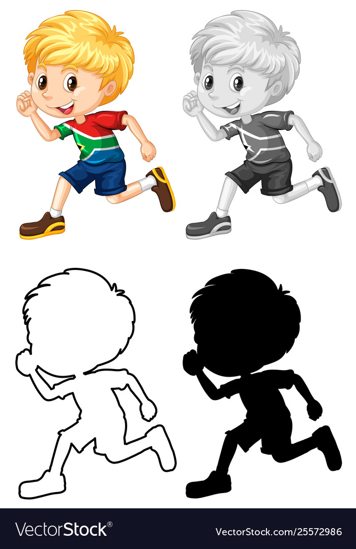 Set boy running Royalty Free Vector Image - VectorStock
