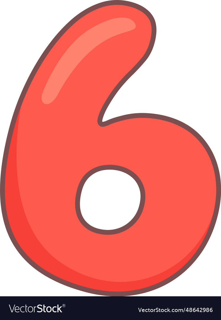 Six comic digit Royalty Free Vector Image - VectorStock