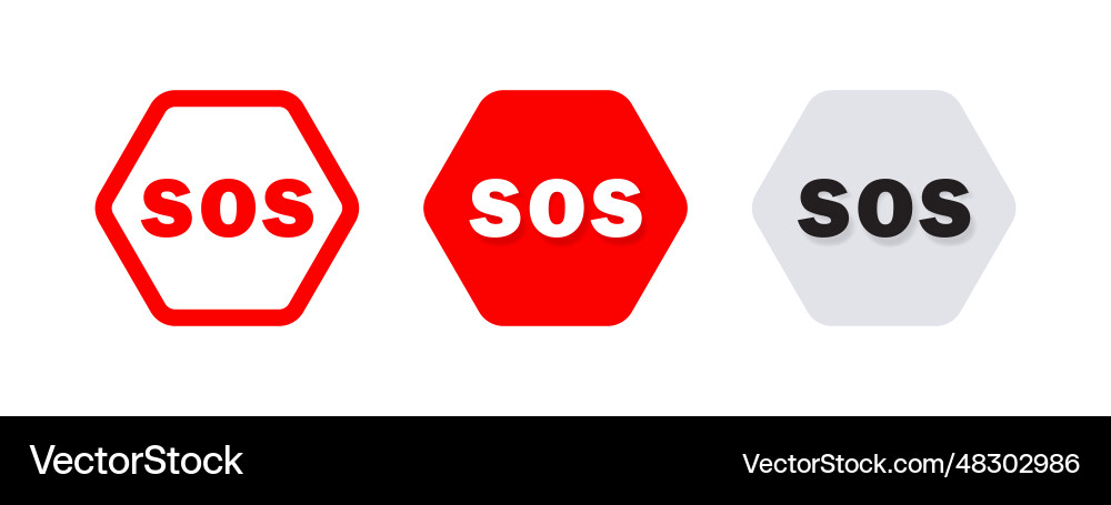 Sos help icons emergency icons emergency accident Vector Image