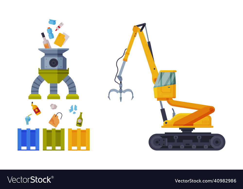 Waste management or garbage processing Royalty Free Vector