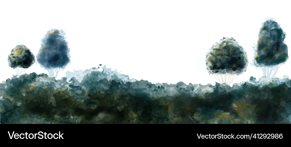 Watercolor drawing summer landscape Royalty Free Vector