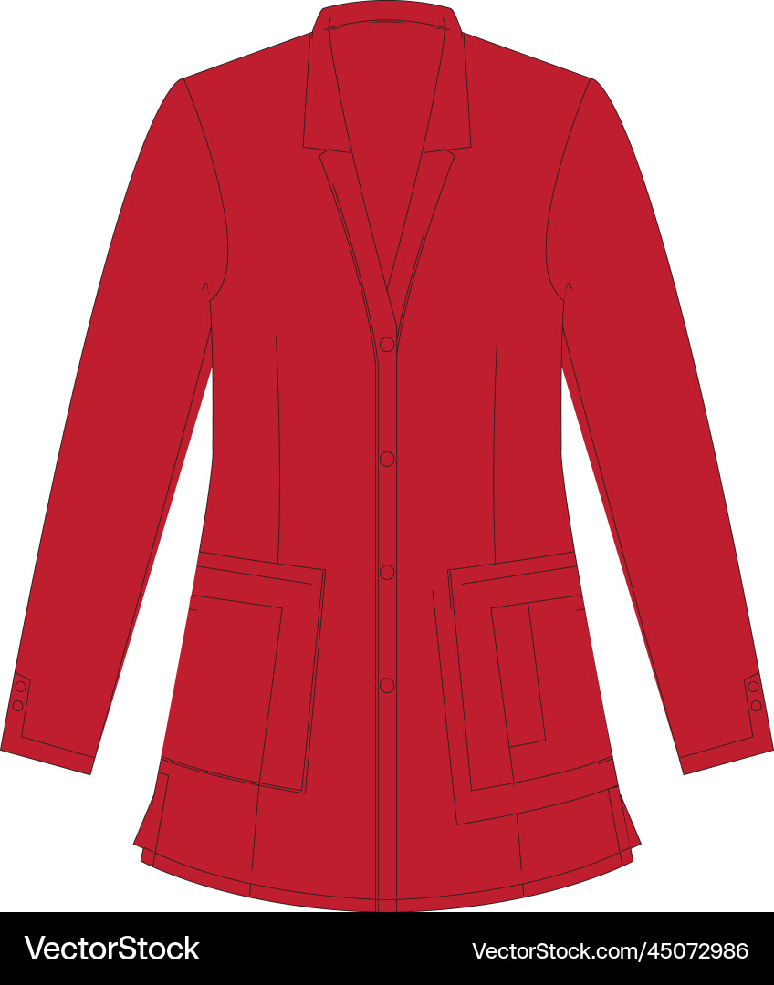 Women stylish media lab coat Royalty Free Vector Image