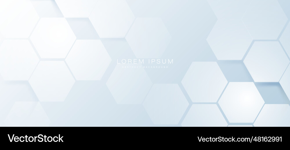 Abstract 3b white hexagon digital futuristic Vector Image