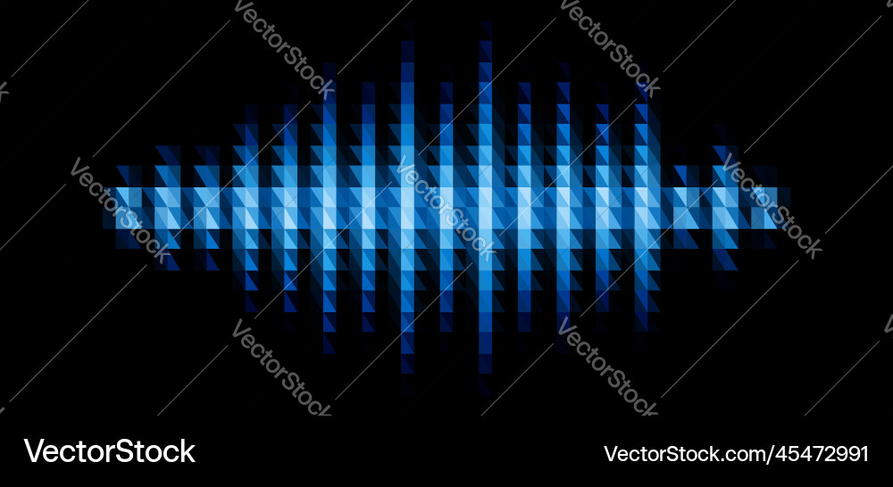 Audio or music shiny sound waveform Royalty Free Vector