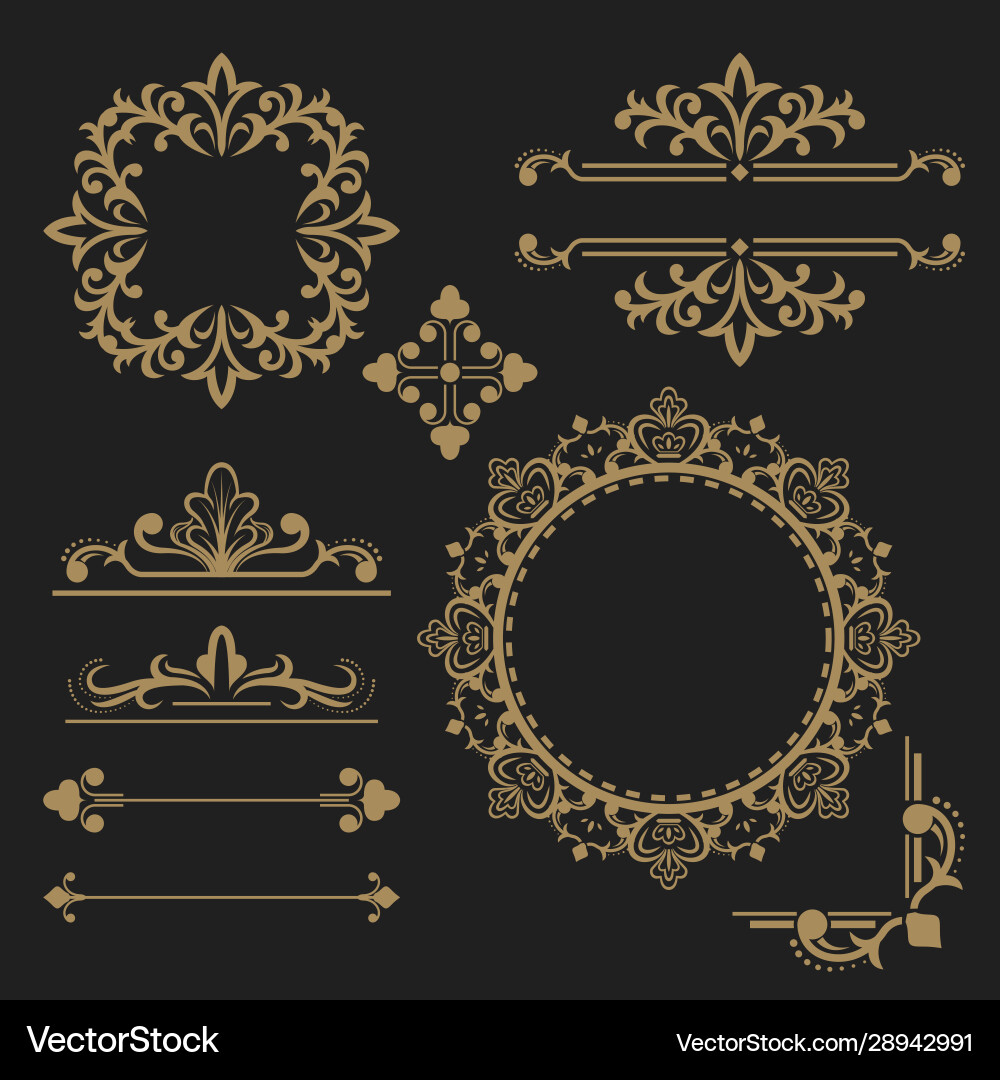 Border and frame collection set Royalty Free Vector Image