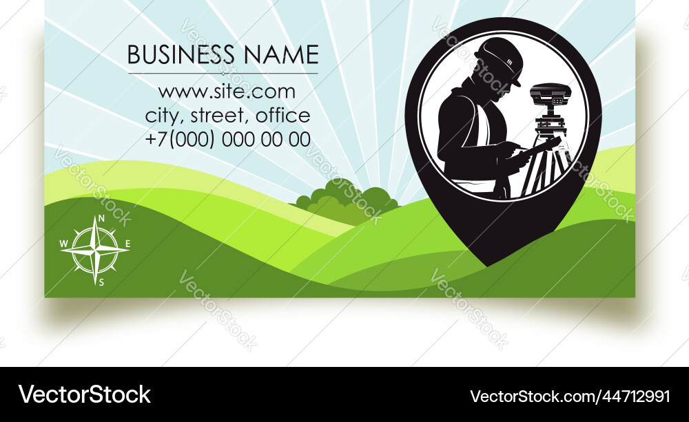 Business card for engineer surveyor concept Vector Image