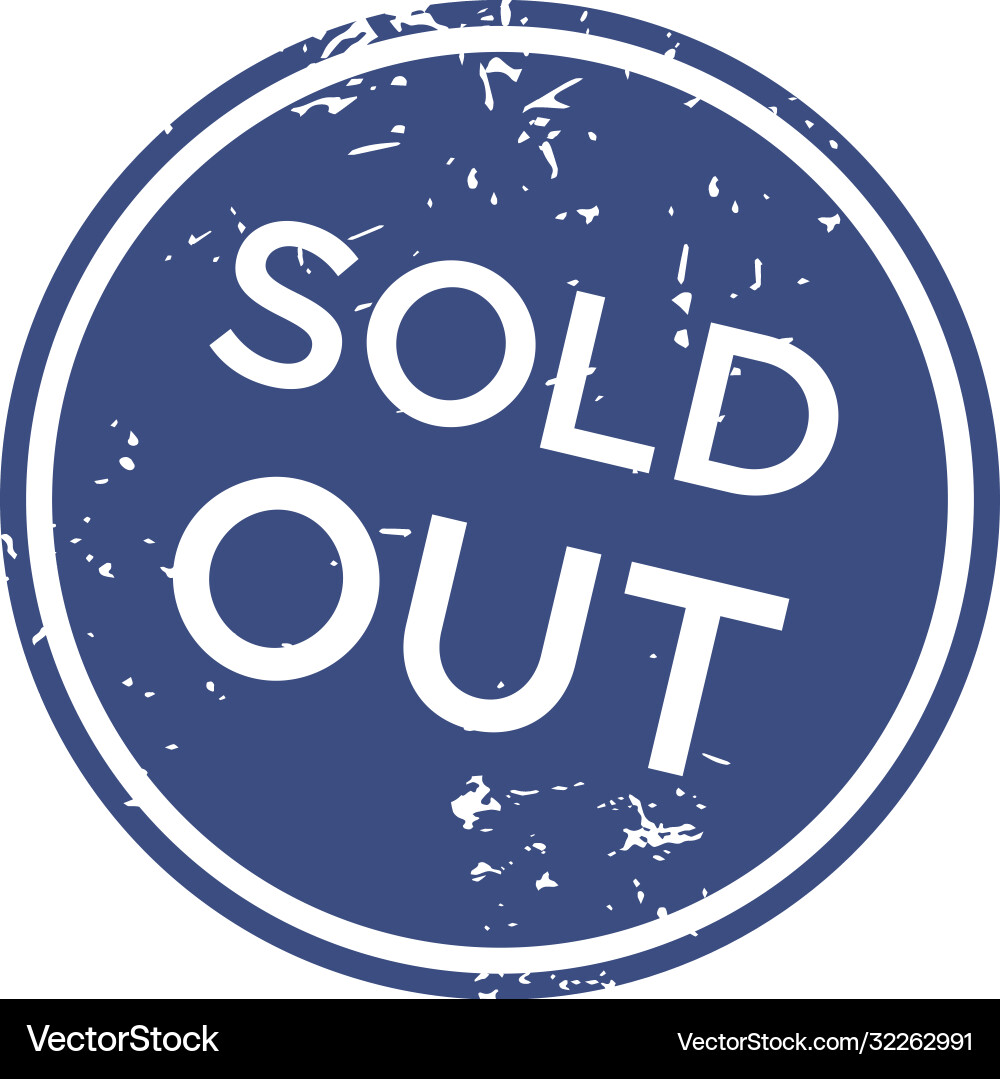 Circle sold out stamp isolated seal Royalty Free Vector