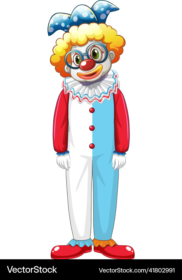 Colourful clown cartoon character Royalty Free Vector Image