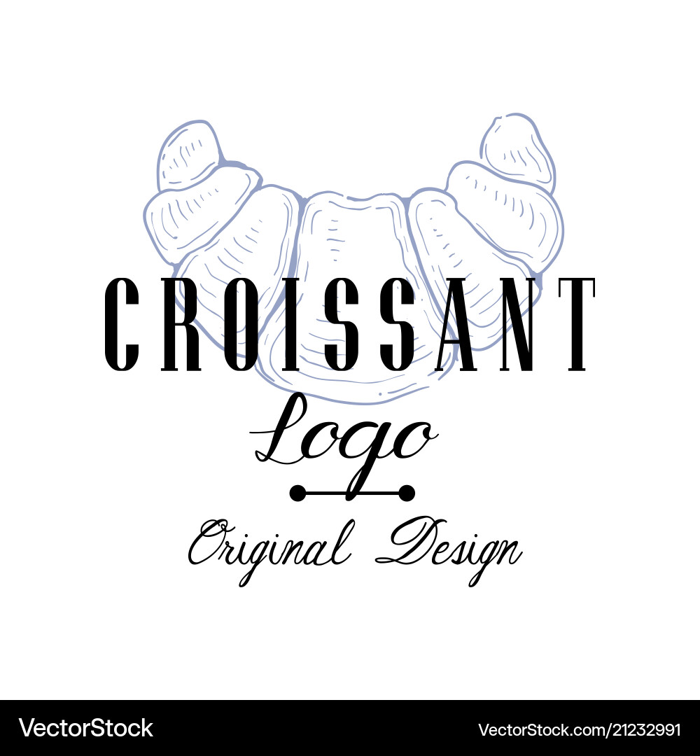 Croissant logo original design retro emblem Vector Image