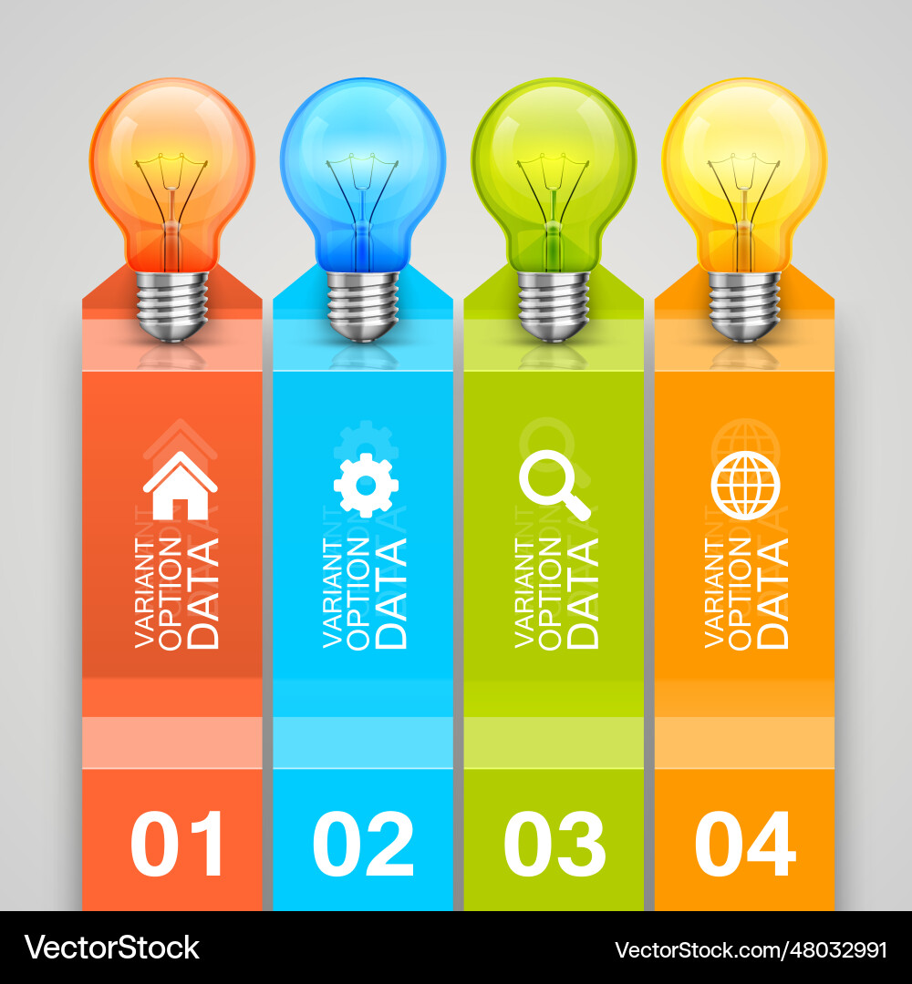 Idea of bulbs in the chart Royalty Free Vector Image