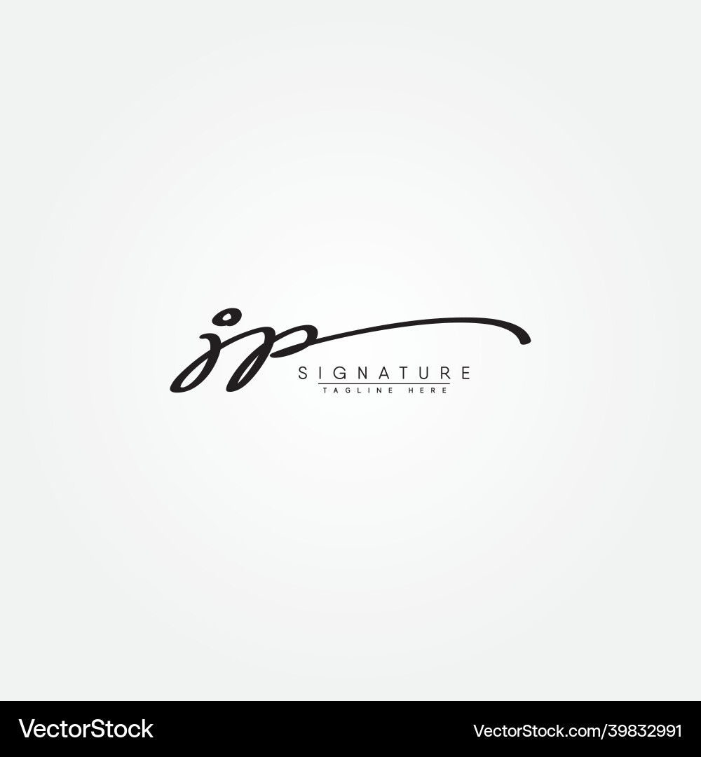 Initial letter jp logo handwritten signature logo Vector Image