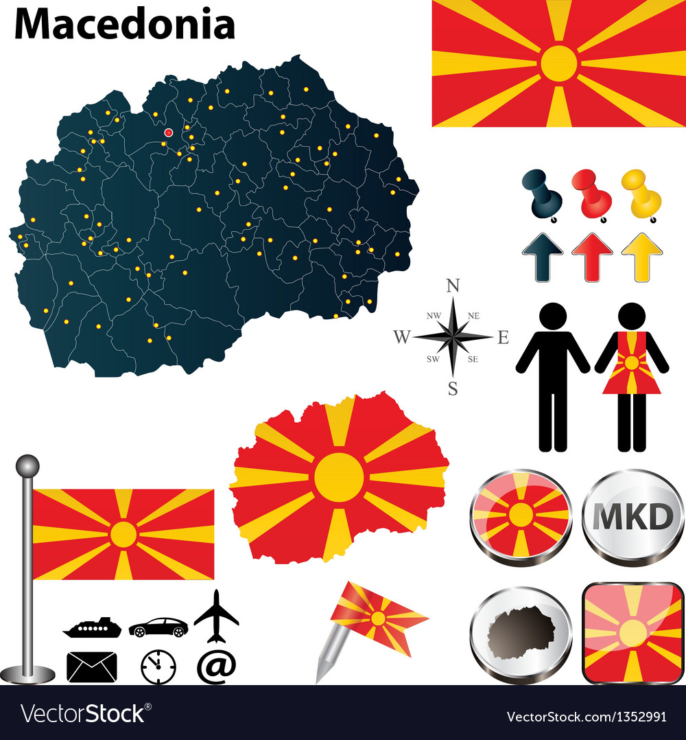 Map macedonia Royalty Free Vector Image - VectorStock