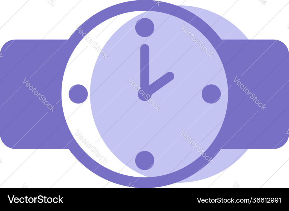 Purple wrist watch on white background Royalty Free Vector