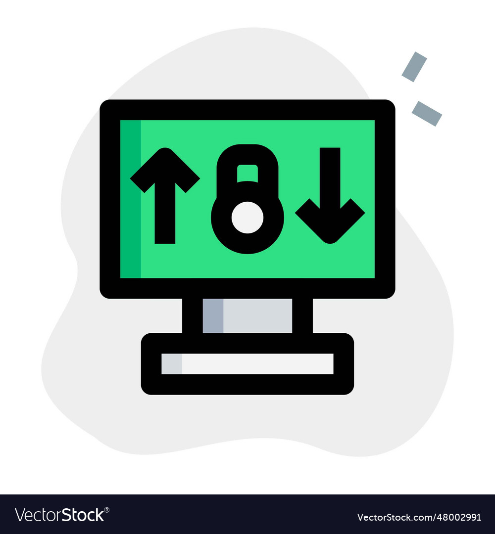 Ransomware hacking the desktop system encryption Vector Image