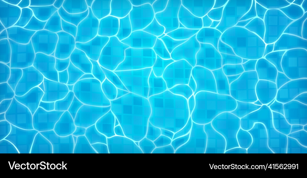 Realistic swimming pool bottom with blue water Vector Image