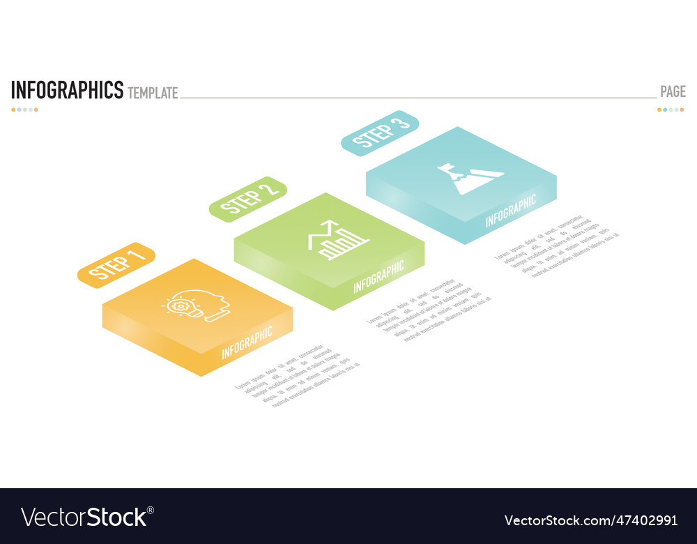 Rectangular isometric infographic for business Vector Image