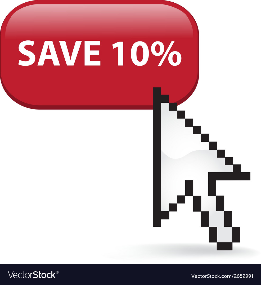 Save 10 button click Royalty Free Vector Image