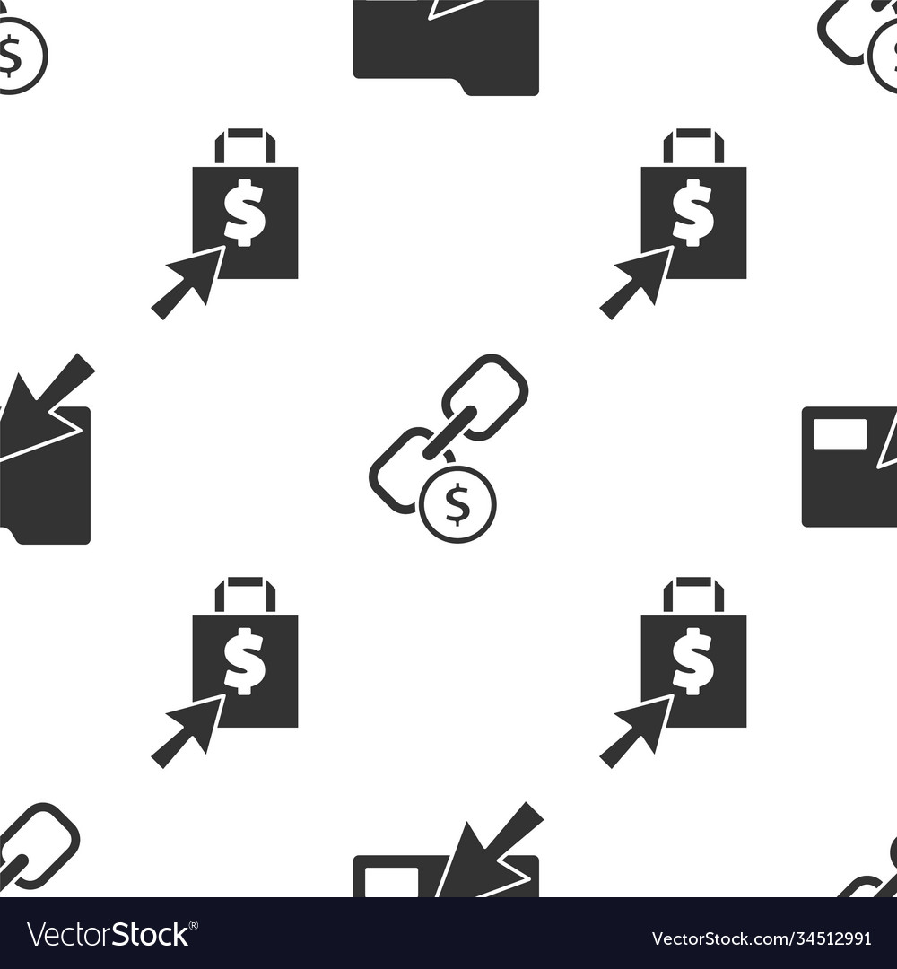 Set Cursor Click Document Folder Chain Link Vector Image