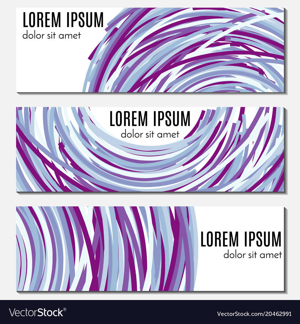 Set of blue abstract header banners Royalty Free Vector