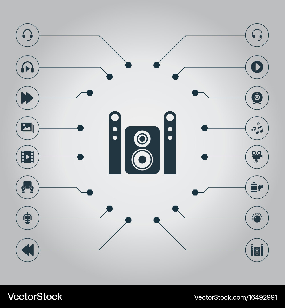 Set of simple multimedia icons Royalty Free Vector Image