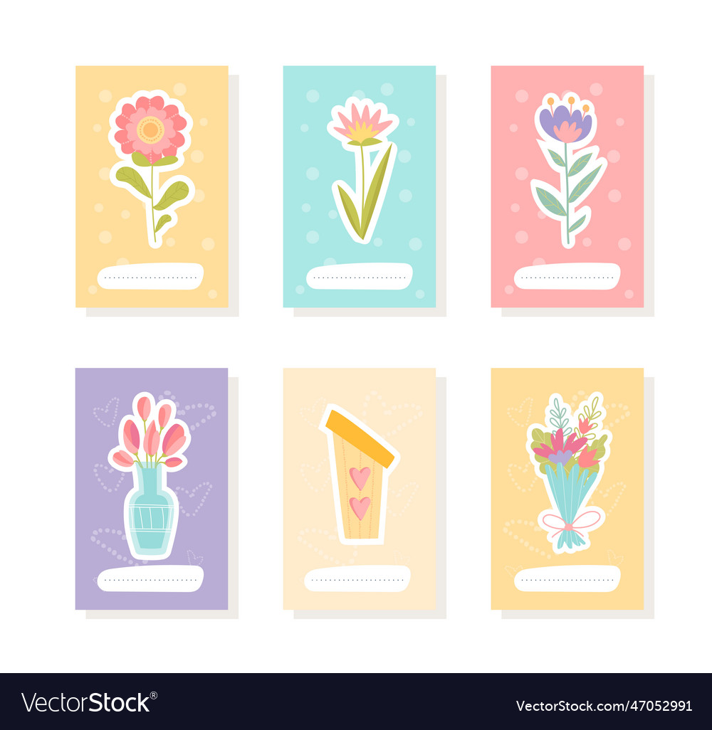 Spring bookmarks set Royalty Free Vector Image