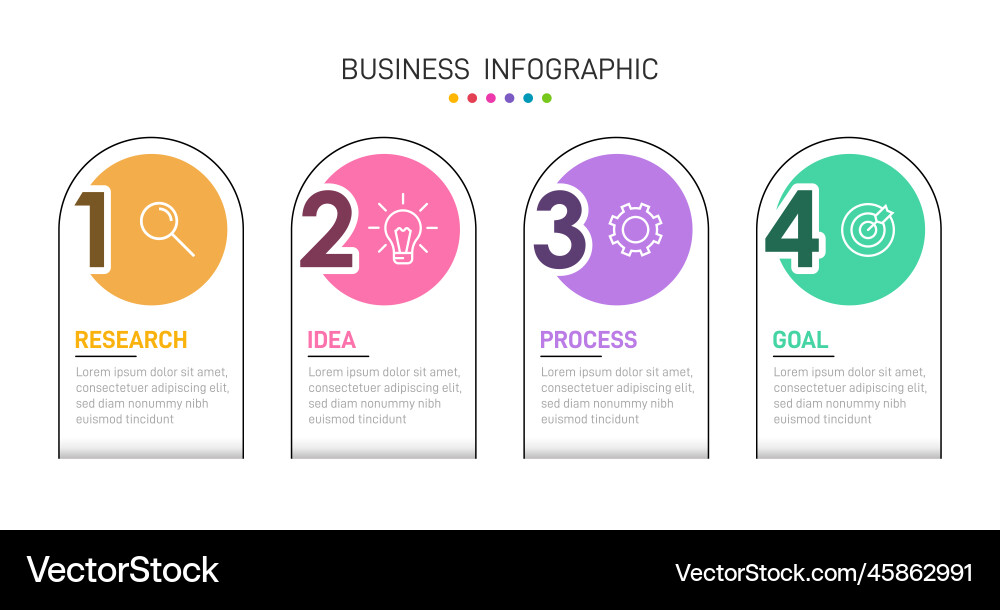 Vertical infographic design with icons and 4 Vector Image