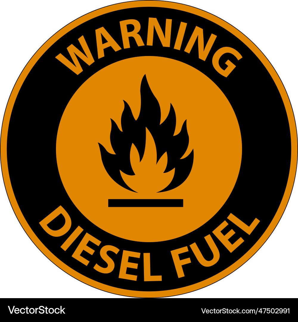 Warning diesel fuel sign on white background Vector Image